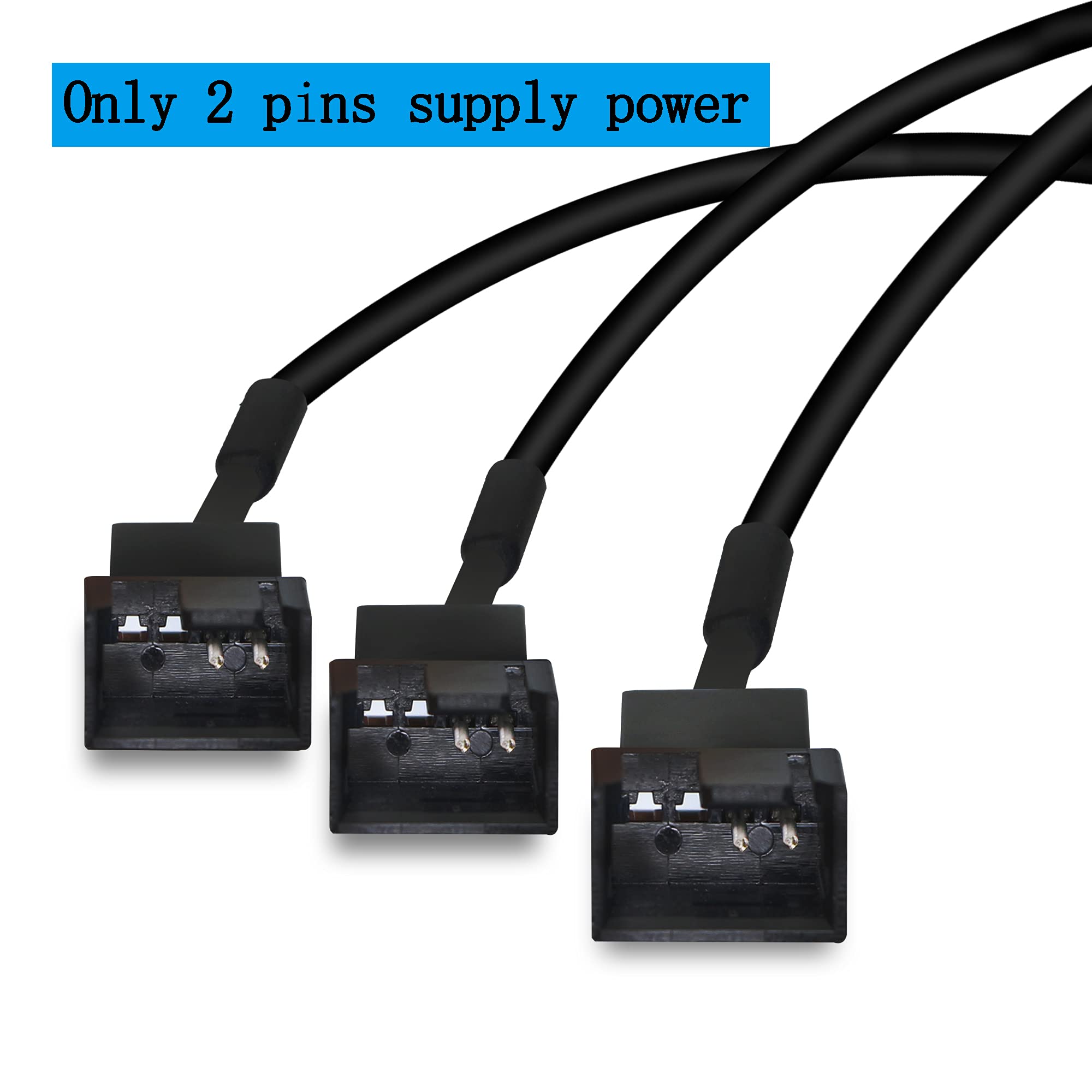 PNGKNYOCN 35cm 5.5x2.1mm DC Plug to 3 x 3 Pin or 4 Pin Computer PC Case Fan Power Splitter Adapter Cable
