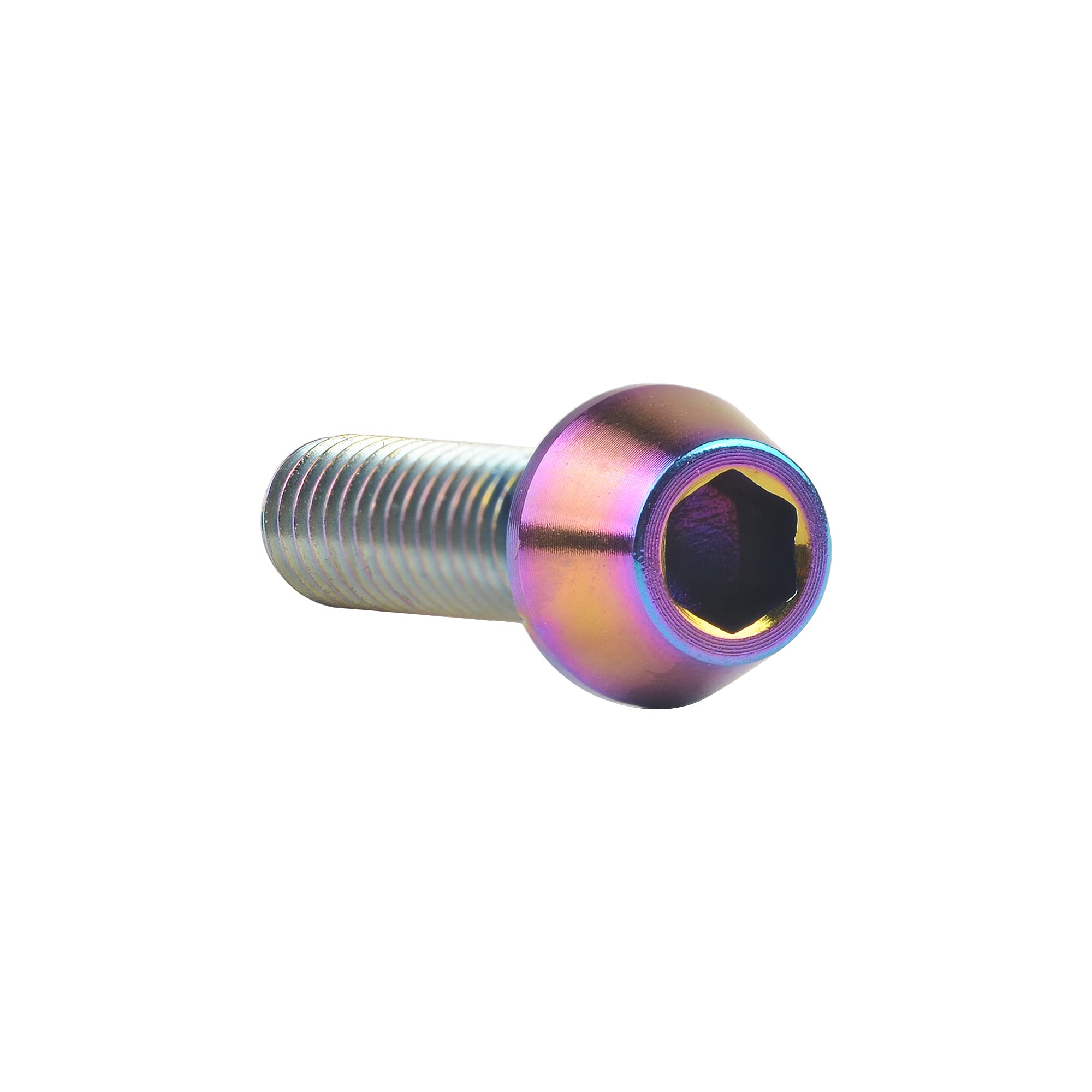 Wanyifa Titanium Ti DIN912 M4 8 15 20mm Tapered Head Hex Bolts Bicycle Screws Pack of 6 (Multicolored, M4x15mm)