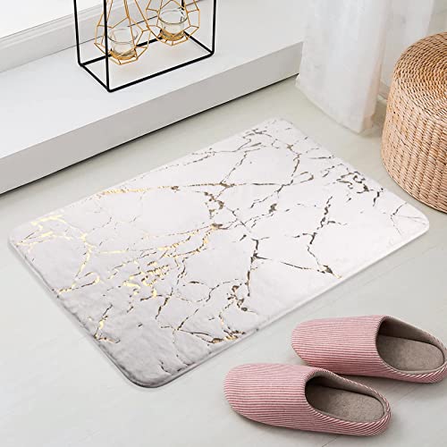 Flixsonic Bathroom mat Luxurious Ultra Soft Non-Slip Absorbent Quick Dry ,Machine Washable Shower Rug, Perfect mat for Bathroom,Kitchen, and Bedroom Decor (19.7 x 31.5 Inch, White)