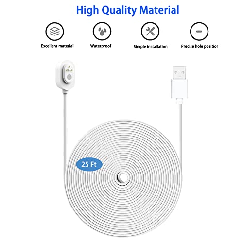 Shyueda 25ft/7.6m Weatherproof Outdoor Charging Cable for Arlo Ultra/Ultra 2/Pro 3/Pro 4(3-Pack)