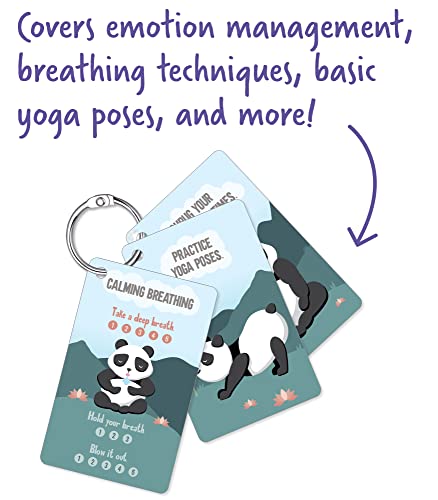 Carson Dellosa Be Clever Wherever Things on Rings Calming Strategies, PreK-Grade 5, Book Ring and Calming Strategies, Breathing Techniques, Yoga Poses, Counting Exercises Flash Cards (16 pc)