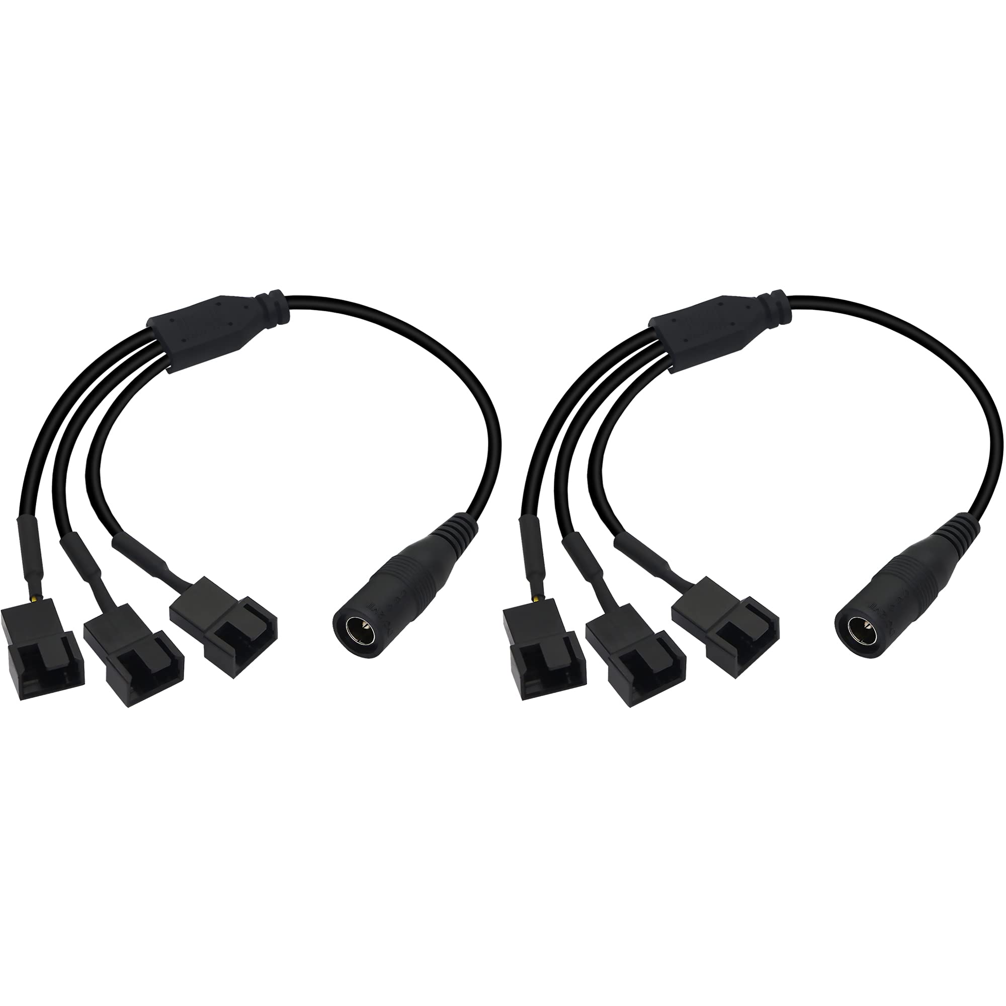 PNGKNYOCN 35cm 5.5x2.1mm DC Plug to 3 x 3 Pin or 4 Pin Computer PC Case Fan Power Splitter Adapter Cable
