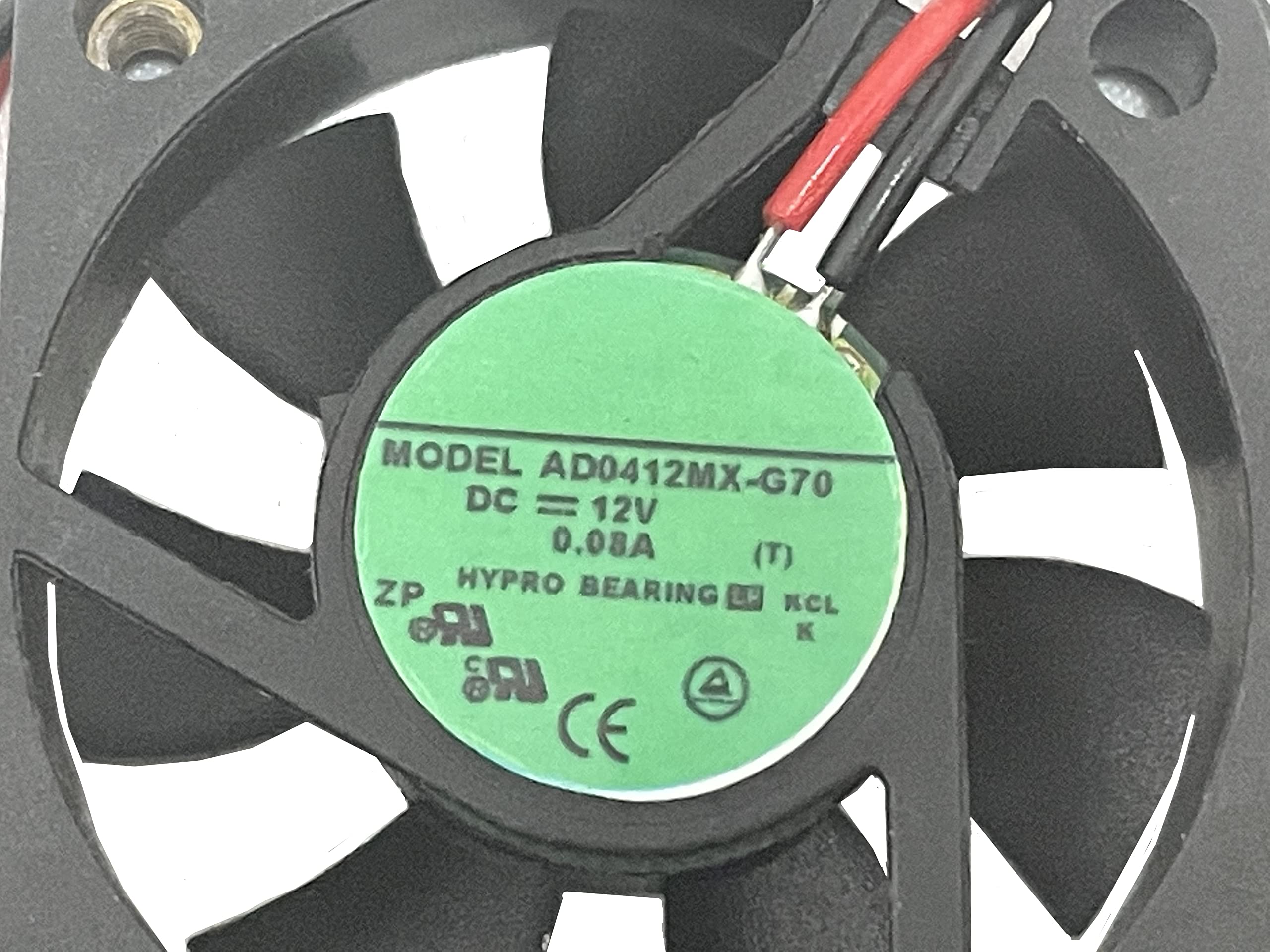 AD0412MX-G70 DC12V 0.08A 0.96W 4010 Hydraulic Bearing Cooling Fan 5.7CFM 3800RPM