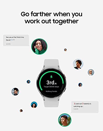 Samsung Galaxy Watch 4 40mm Smartwatch with ECG Monitor Tracker for Health Fitness Running Sleep Cycles GPS Fall Detection LTE US Version, Silver (Renewed)