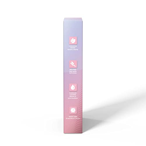 DADA-TECH Kids Electric Toothbrush Rechargeable, Sonic Silicone Teeth Brush with Timer for Children Boys Girls Ages 3+, 3 Modes with Memory, 4 Soft Brush Heads (Pink Shiba Inu Dog)