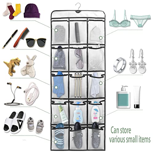 Zimso 30 Pockets Dual Sided Hanging Shoe Rack Hanging Shoe Shelves, Baby Shoe Hanger Organizer for Closet 43.9 x 43.9 in (White)