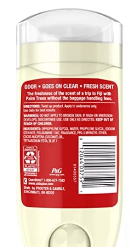 Old Spice Invisible Solid Antiperspirant Deodorant for Men Fiji with Palm Tree Scent Inspired by Nature, 2.25 oz