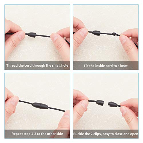 PH PandaHall Breakaway Clasp for Lanyard, 30 Set Black 24mm Plastic Barrel Connectors Safety Clasps with 10m 2mm Nylon Lanyard String Cords for Necklaces Bracelets Lanyards Jewelry DIY Craft Making