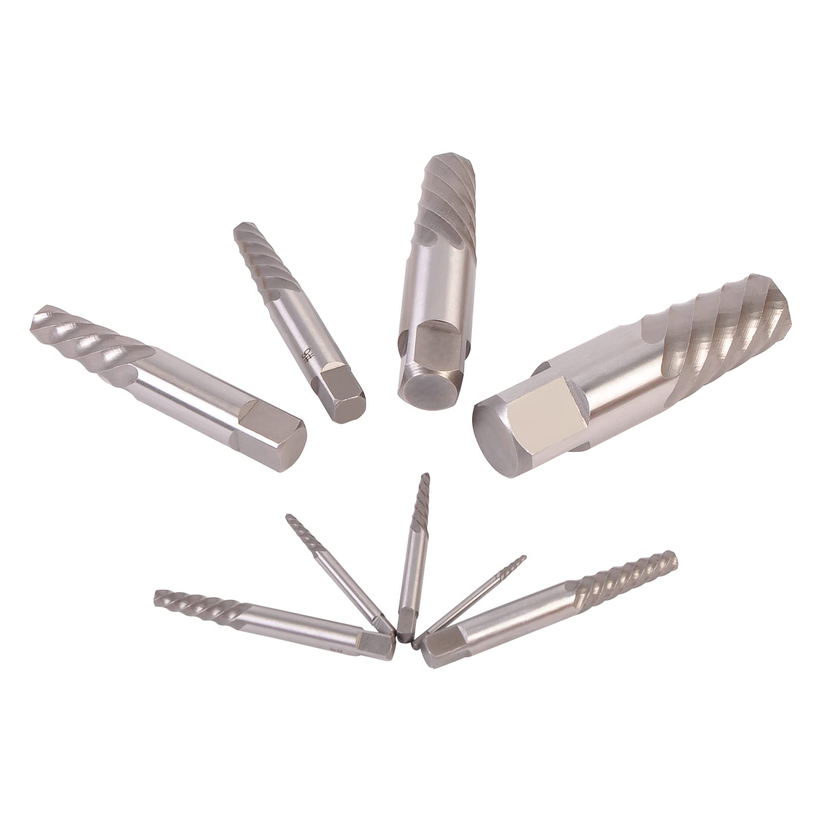 WINMAX TOOLS AUTOMOTIVE 9PCS Jumbo Screw Extractor Set Bolt Stud Pipe Remover Easy Out 5/64 to 1-1/16