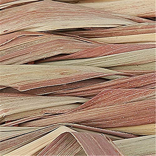 heave Hand-Made Rabbit Grass Bed House,Natural Seagrass Hideaway Play and Chew Toys Woven Folding Hut for Rabbit, Guinea Pig, Gerbils, Hamster and Other Small Animals Wood Color