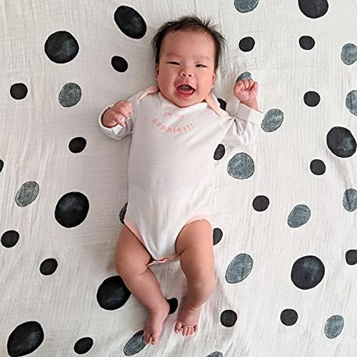 Happiest Baby Swaddle Blanket - Muslin Receiving Blanket for Boys & Girls Made with 100% Organic Cotton - Stripes