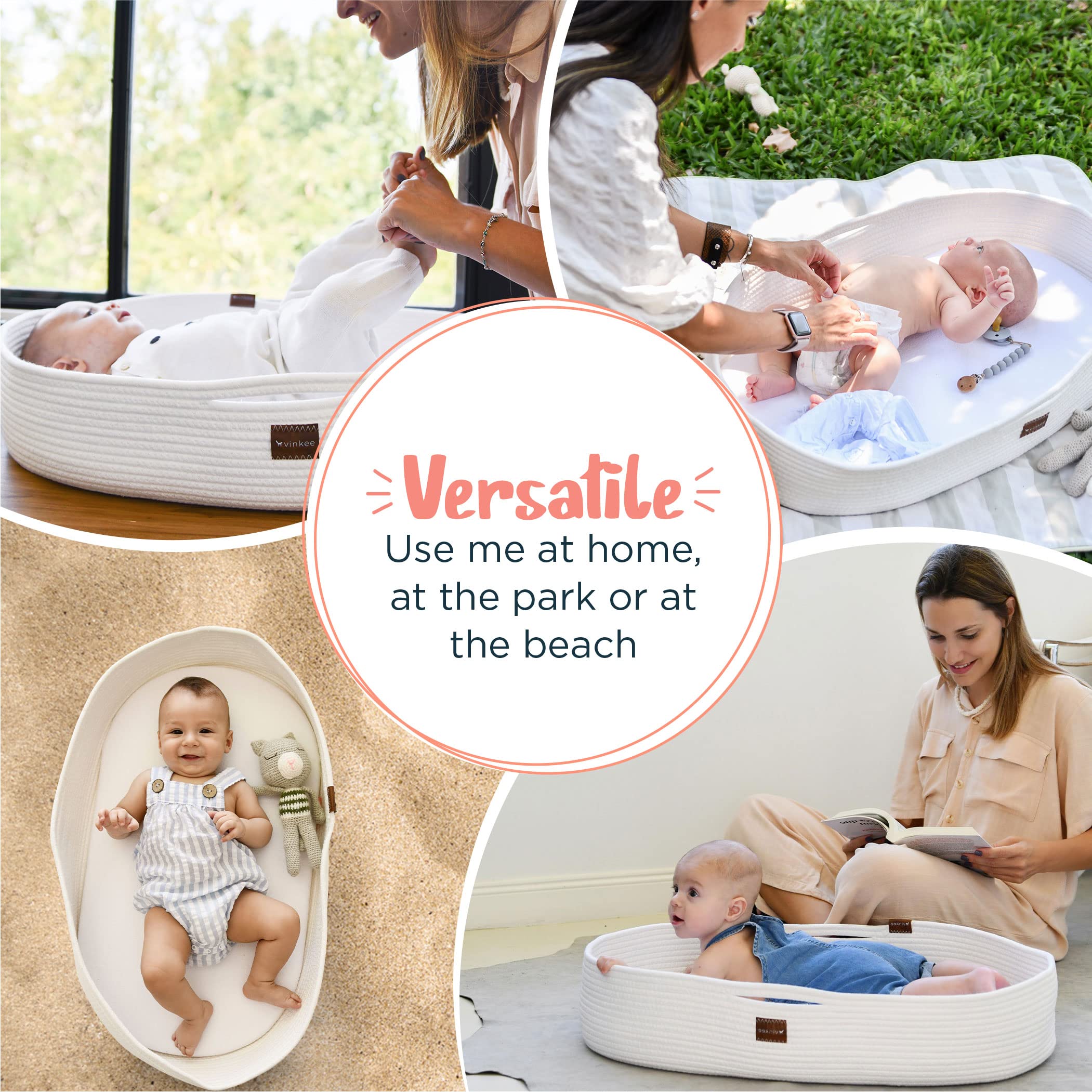 Premium Baby Changing Basket – Portable Changing Table Topper for Dresser – Baby Basket Changing Pad with Waterproof Covers and Bag – Boho Nursery Decor Moses Basket – Diaper Changing Station