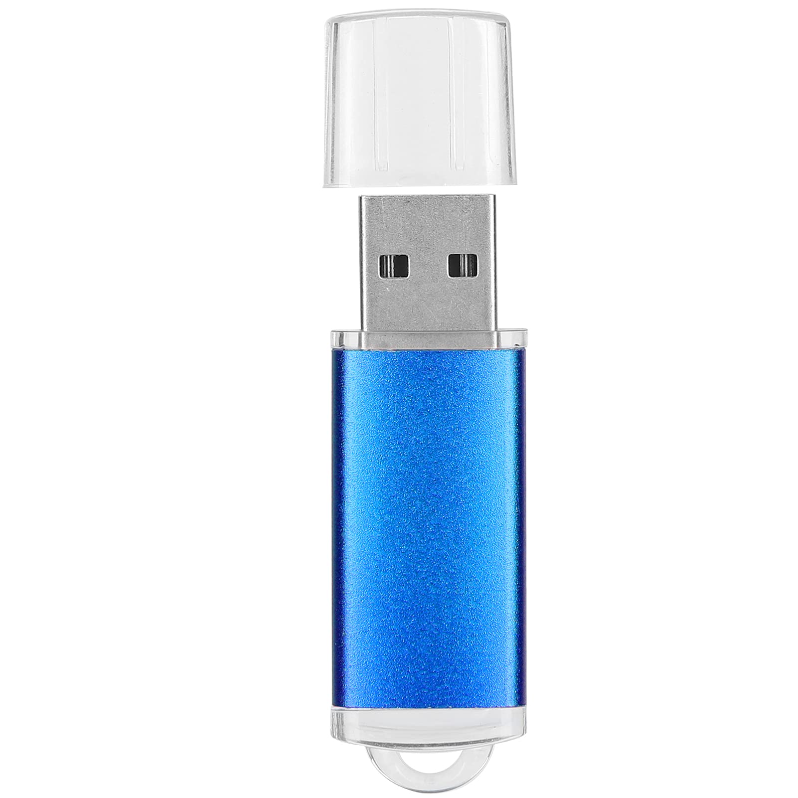 Kafuty-1 USB 2.0 Flash Drive,Storage Memory Stick Pen Drives with Transparent Cover,Portable Thumb Drives Flash Drive for Window2003/XP/Vista/7/8/10/ OS X/Linux,Blue(2GB)