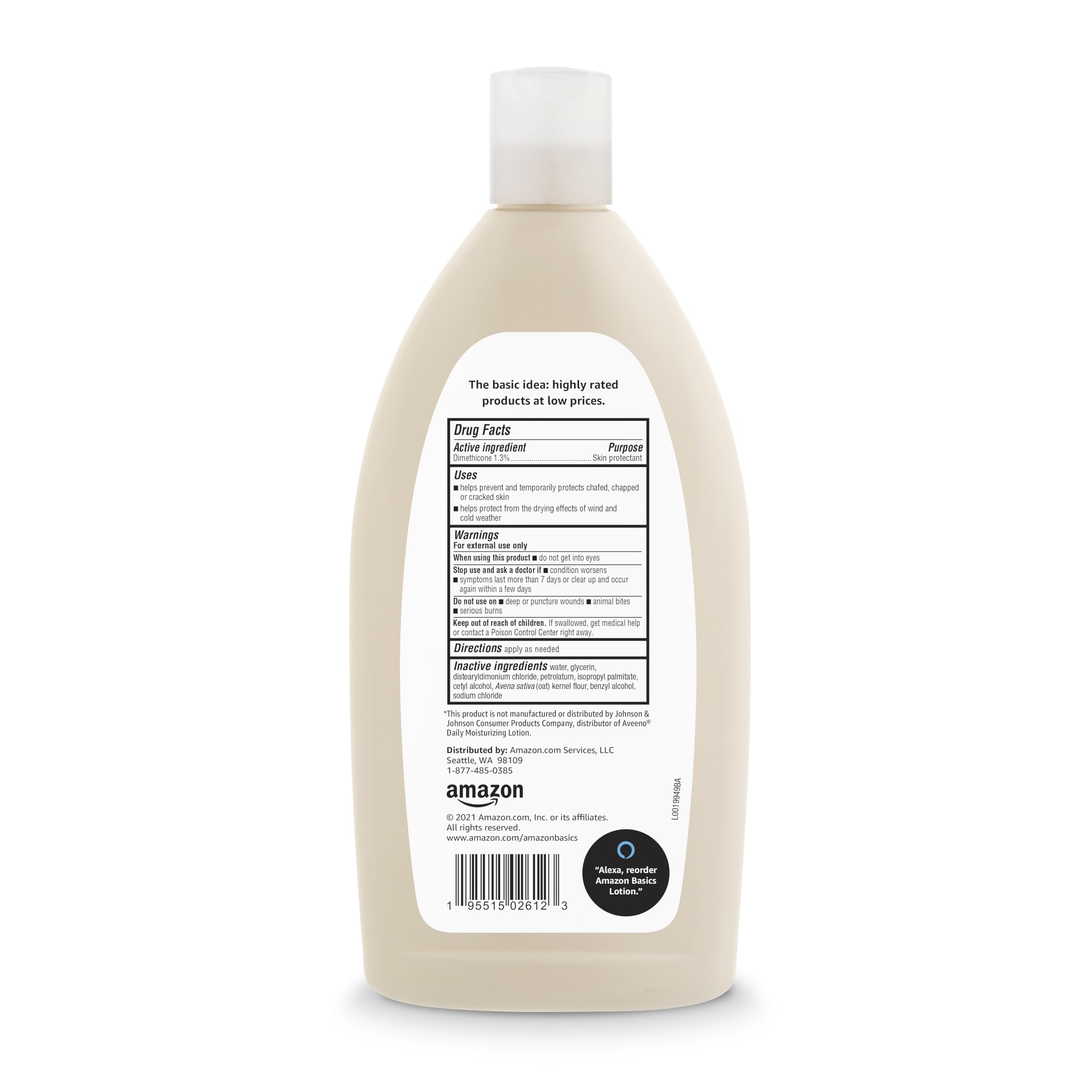 Amazon Basics Daily Oatmeal Body Lotion and Skin Protectant Moisturizer, Fragrance Free, 18 Fl Oz (Pack of 1) (Previously Solimo)