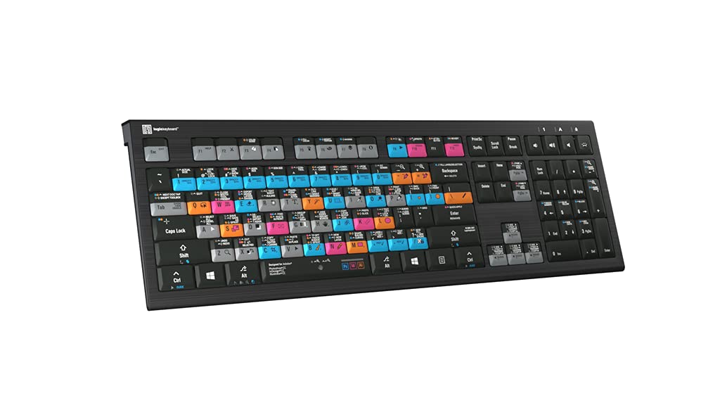 Logickeyboard Designed for Photoshop CC, InDesign CC and Illustrator CC Compatible with Win 7-11 - Astra 2 Backlit Keyboard # LKB-AGDA-A2PC-US