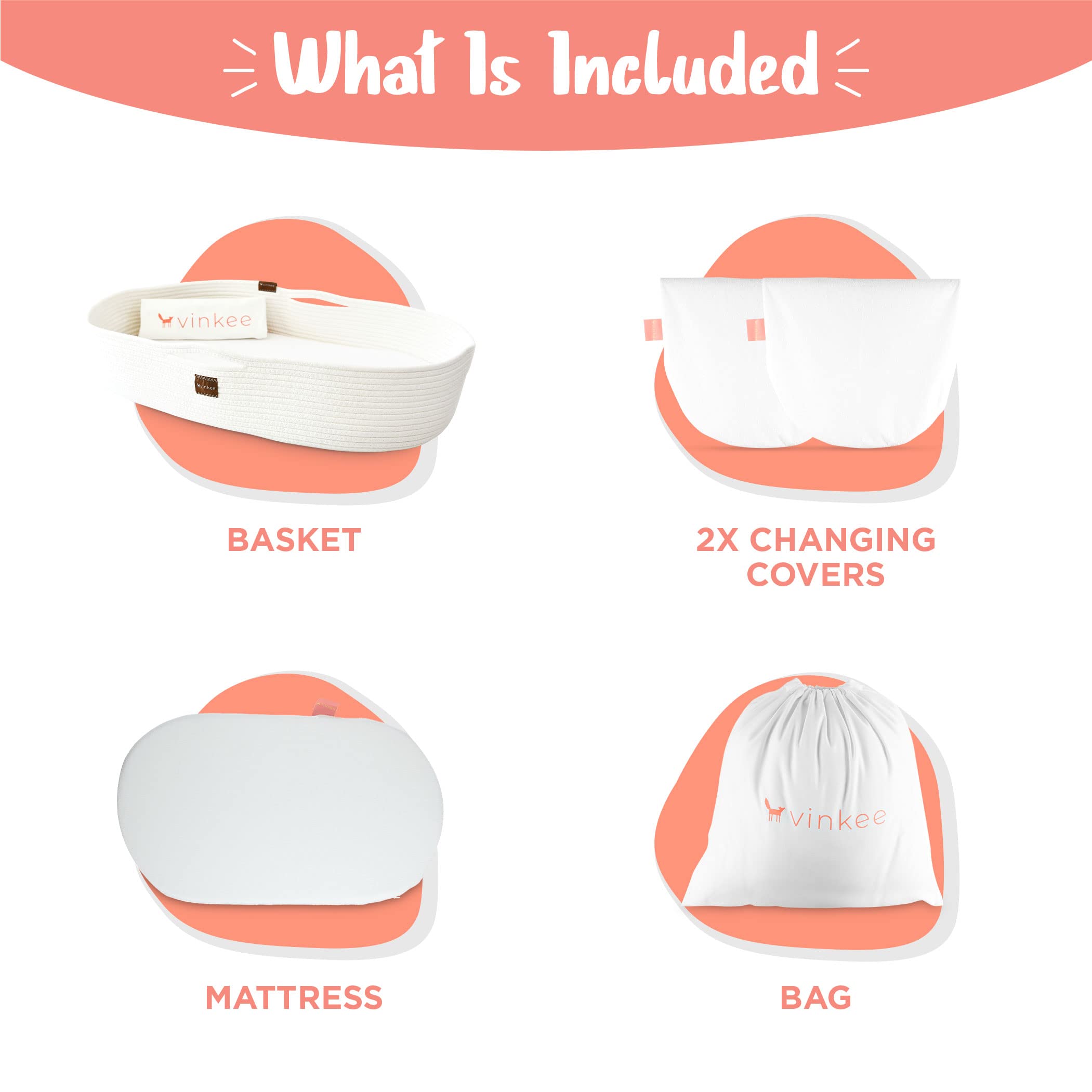 Premium Baby Changing Basket – Portable Changing Table Topper for Dresser – Baby Basket Changing Pad with Waterproof Covers and Bag – Boho Nursery Decor Moses Basket – Diaper Changing Station