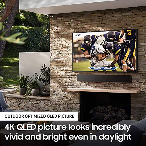 SAMSUNG QN65LST7TA 65" Terrace Outdoor QLED Smart TV with a Complete Terrace Bundle That Includes a Soundbar, Full Motion Wall Mount, TV Dust Cover, and Walts HDTV Screen Cleaner (2020)(Used)