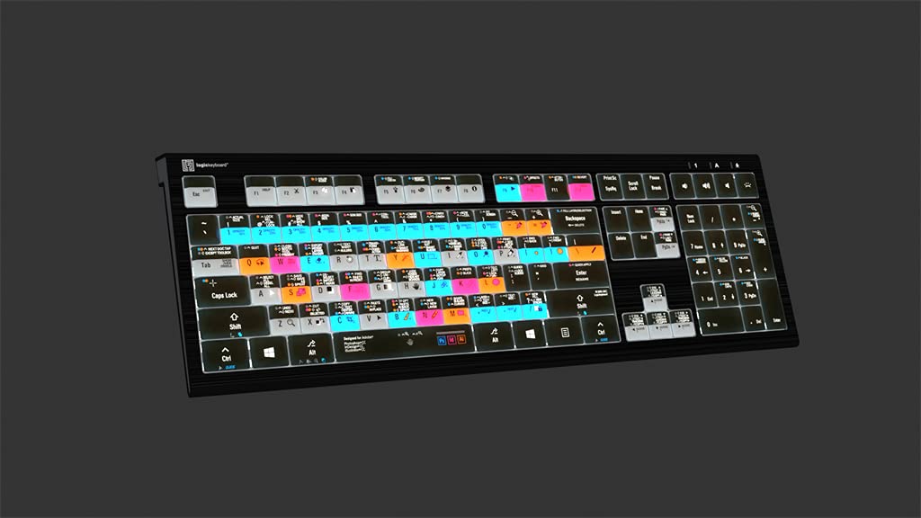 Logickeyboard Designed for Photoshop CC, InDesign CC and Illustrator CC Compatible with Win 7-11 - Astra 2 Backlit Keyboard # LKB-AGDA-A2PC-US