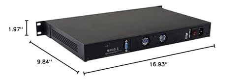 1U Rackmount Firewall Hardware, VPN, Network Security Appliance, Router PC, Intel Atom D525, RS02, 4 x Intel Gigabit LAN/2USB/COM/VGA/Fan,(4G RAM/32G SSD)