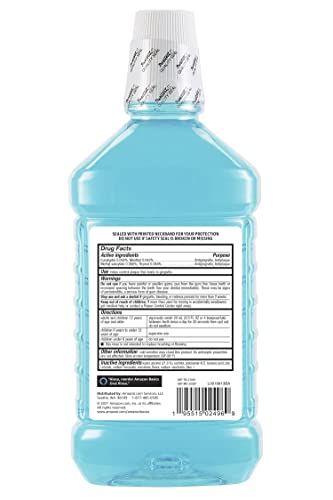Amazon Basics Tartar Control Plus Antiseptic Mouth Rinse, Iceberg Blue Mint, 1.5 Liters, 50.7 Fluid Ounces, 1-Pack (Previously Solimo)