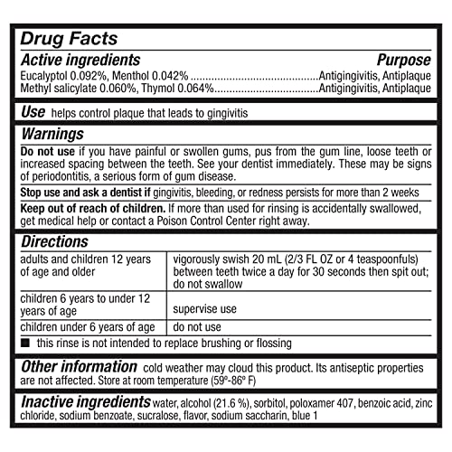 Amazon Basics Tartar Control Plus Antiseptic Mouth Rinse, Iceberg Blue Mint, 1.5 Liters, 50.7 Fluid Ounces, 1-Pack (Previously Solimo)