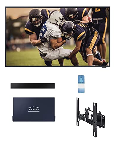 SAMSUNG QN65LST7TA 65" Terrace Outdoor QLED Smart TV with a Complete Terrace Bundle That Includes a Soundbar, Full Motion Wall Mount, TV Dust Cover, and Walts HDTV Screen Cleaner (2020)(Used)