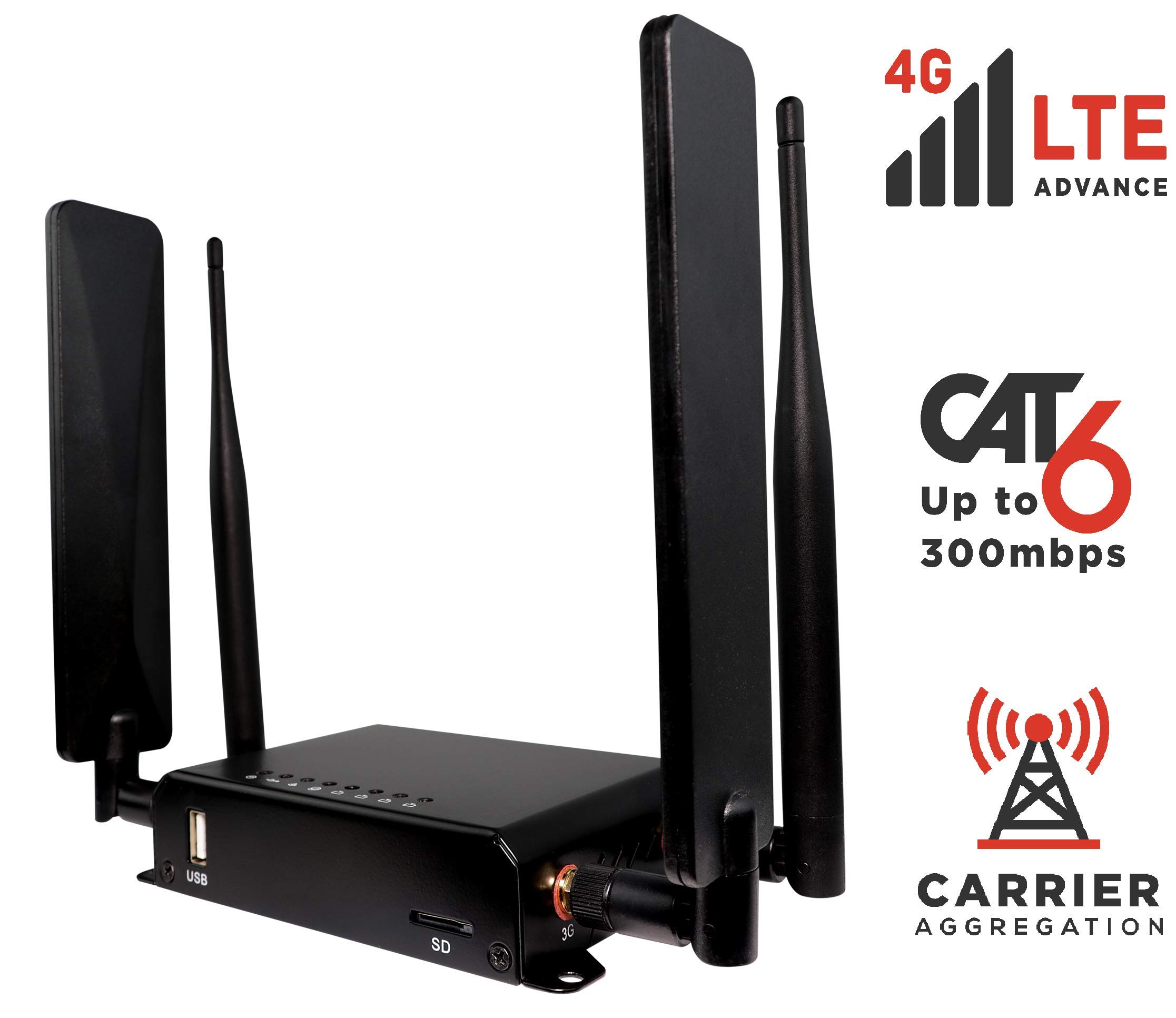 4g LTE+ Advanced OpenWRT Cat6 Unlocked Sim Router Modem with Carrier Aggregation Preconfigured for use on The T-Mobile Network and Compatible with AT&T