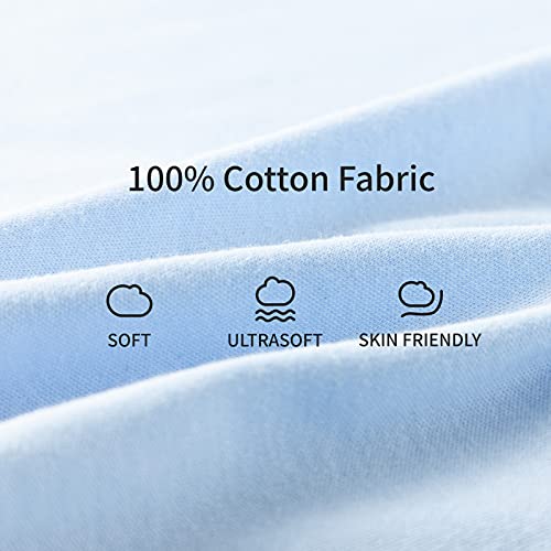 Duomiaomiao Baby Sleep Sack, Cotton Toddler Sleeping Bag, Sleeveless Wearable Blanket Baby 1 Pack, 0.5 Tog Swaddle Transition Sleep Bag Sack, Blue