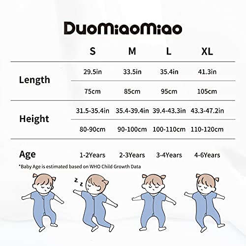 Duomiaomiao Baby Sleep Sack, Cotton Toddler Sleeping Bag, Sleeveless Wearable Blanket Baby 1 Pack, 0.5 Tog Swaddle Transition Sleep Bag Sack, Blue