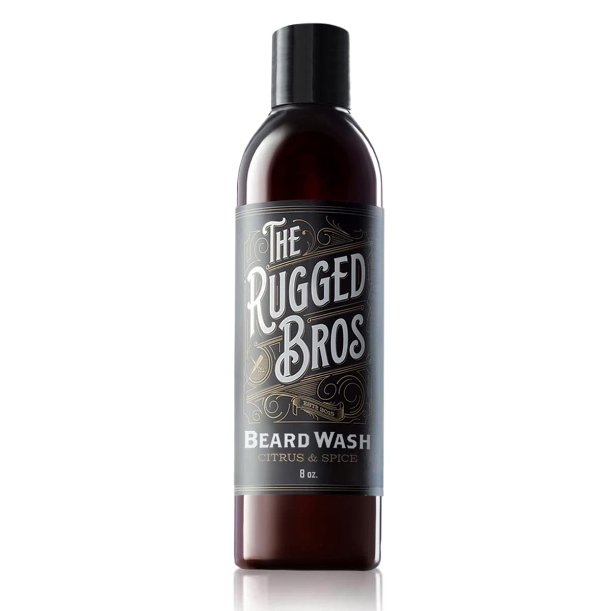 The Rugged Bros Beard Wash : for Face and Beards - Natural Shampoo Made with Organic Aloe Vera Leaf Juice - Cleanses Facial Oil and Dirt While Softening and Moisturizing (Citrus & Spice)