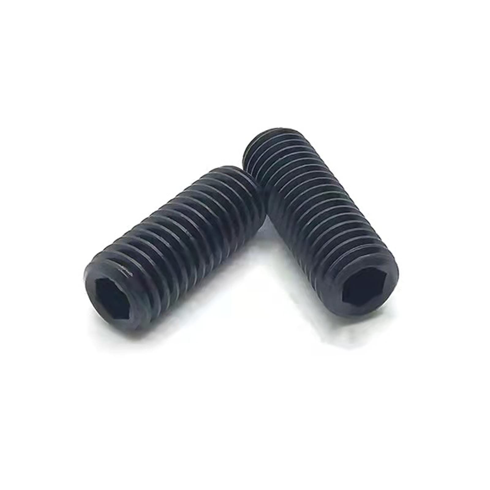 M3-0.5 x 4mm Black Hex Socket Set Grub Screws,Headless Cup Point,Flat Point Grub Bolt,Internal Hex Drive,Alloy Steel,12.9 Class Carbon Steel,External Thread 100 Pcs