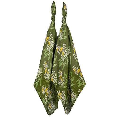 Milkbarn Baby Burp Cloth 23 in x 23 (Green Floral)