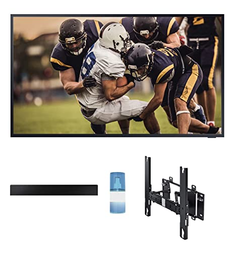 SAMSUNG QN75LST7TA Terrace 75" Outdoor QLED Smart TV with a HW-LST70T 3.0Ch Terrace Soundbar and WMN-4277TT Full Motion Wall Mount and Walts HDTV Screen Cleaner (2020)(Used)