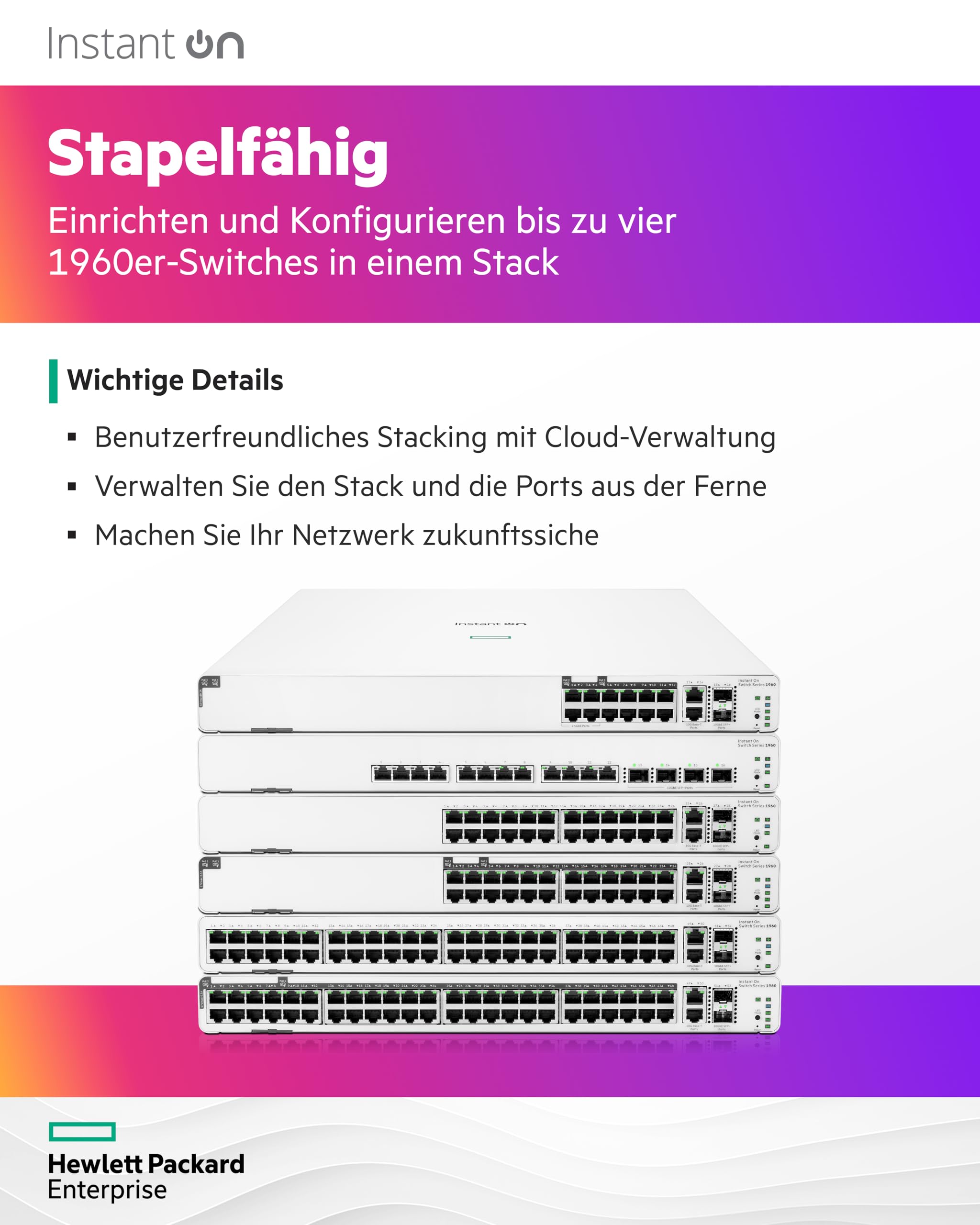 Aruba Instant On 1960 12-Port 10Gb Aggregator Smart Switch - 12x10GBase-T | 4X SFP+ (JL805A#ABB)