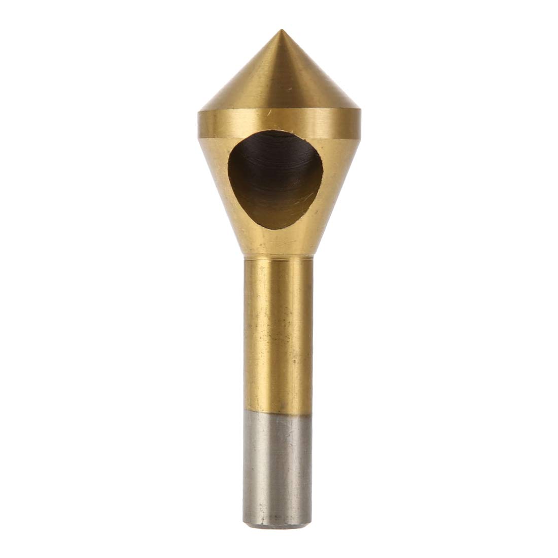 4 Pieces Chamfer Countersink Deburring Drill Bits Set Titanium Coated 6/8/10/12mm Round Shank Single End Countersinks Hole for Metal and Plastic