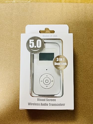 Bluetooth 5.0 Transmitter and Receiver 3 in 1, Dual Pairing Bluetooth Audio Transmitter Receiver Wireless Adapter with LCD Display 3.5mm AUX Stereo Output for TV, PC, Car, Headset, Earbud