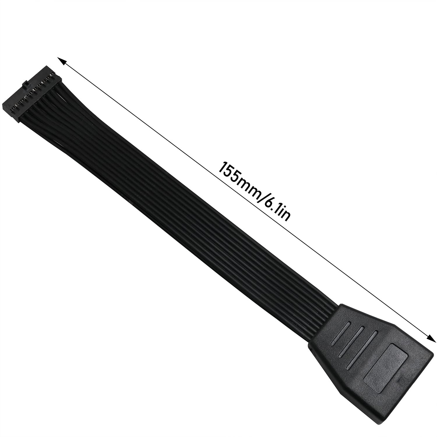 LUORNG 1PC USB 3.0 19/20 Pin Male to USB 3.0 20-pin Female Extender, USB 3.0 Header Extension Cable, Motherboard Adapter