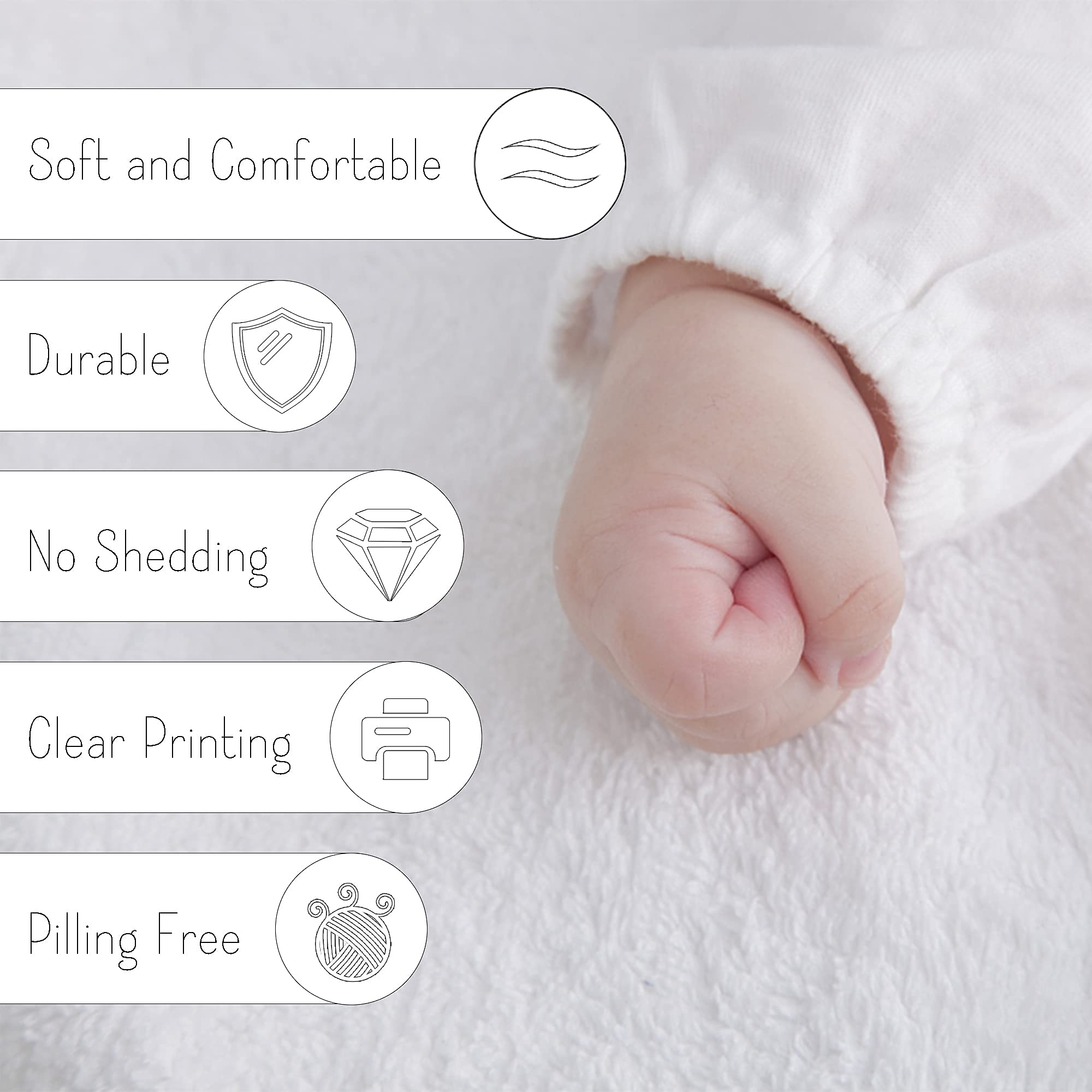 Custom Name Personalized Baby Blankets - Sloth Design for Kids - Soft 50"x60" Throw Blanket