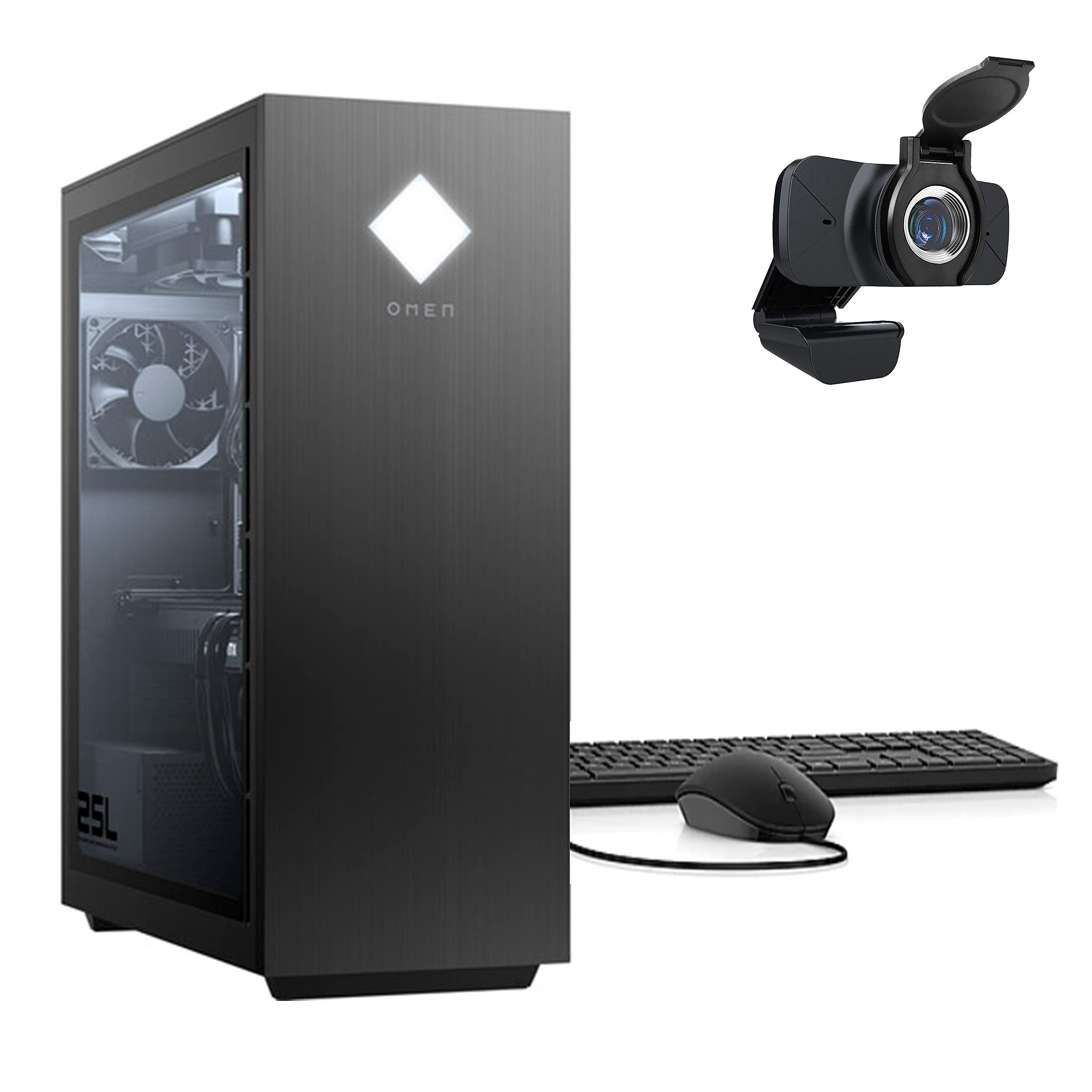 HP OMEN 25L Gaming Desktop Gamer Tower PC, GeForce GTX 1650 Super Graphics, 10th Gen 8-Core i7-10700 up to 4.8 GHz (32GB DDR4 RAM | 2TB PCIe SSD | 1TB HDD) VR Ready RGB Lighting 500W PSU WiFi Win10Pro