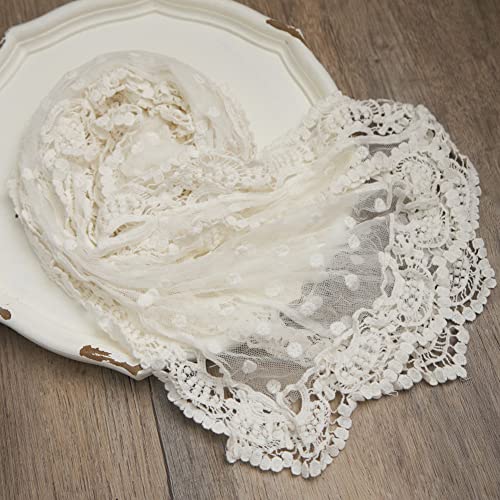 Zeroest Baby Photography Props Blanket Newborn Photo Shoot Outfits Infant Photos Lace Wrap (Snow White)