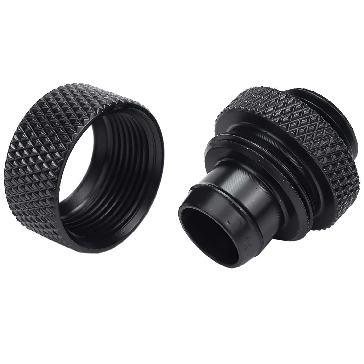 Dracaena 6 Pack G1/4" Thread to 3/8" ID, 5/8" OD Compression Fitting for Soft Tubing, Soft Tube Connectors for Computer Water Cooling System, Black