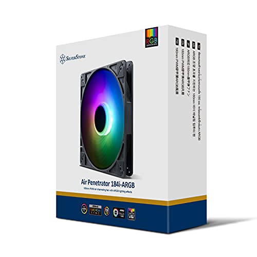 Silverstone Air Penetrator 184i ARGB High Performance 180mm air Channeling ARGB Fan with Shark Force Technology, SST-AP184i-ARGB