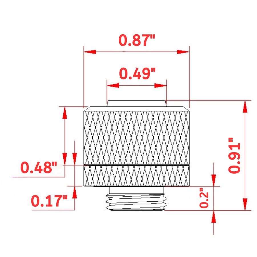 Dracaena 6 Pack G1/4" Thread to 3/8" ID, 5/8" OD Compression Fitting for Soft Tubing, Soft Tube Connectors for Computer Water Cooling System, Black