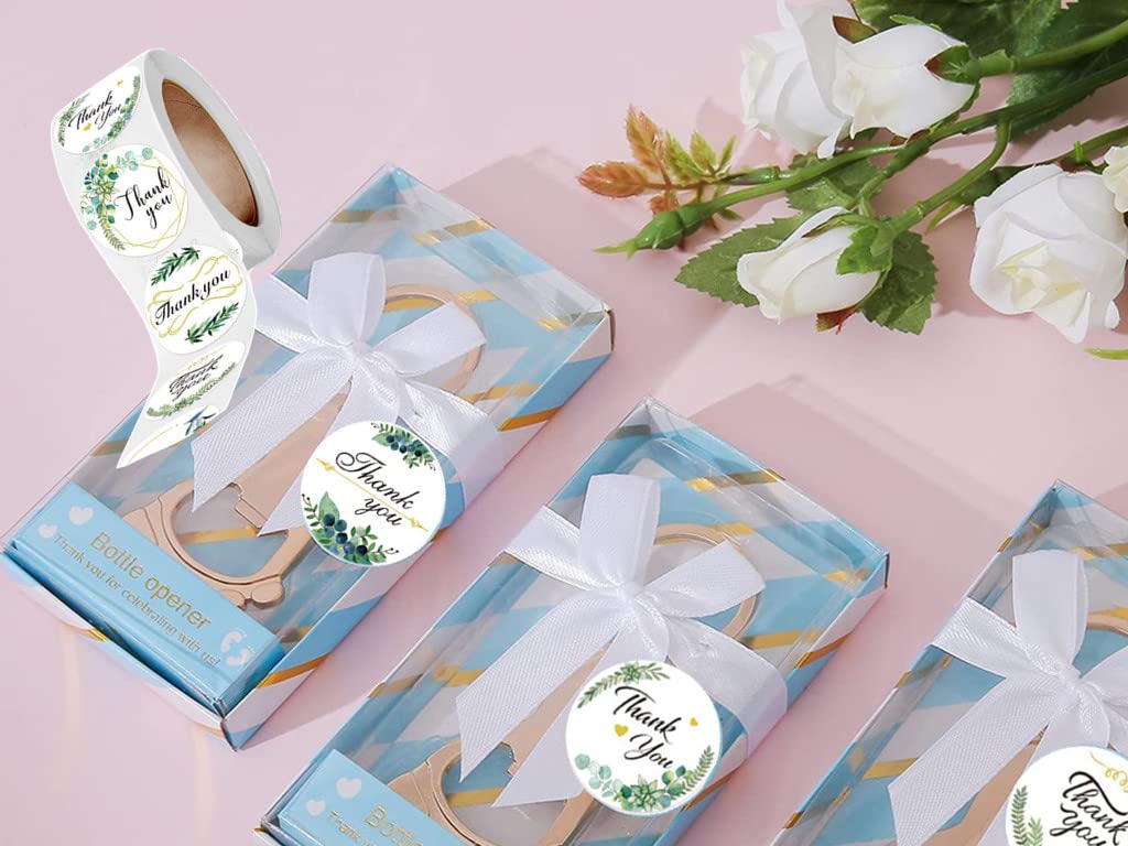 Storrianne Greenery Thank You Stickers - 1 Inch 8 Floral Frames Design 500 Labels for Small Bussiness,Wedding Favors,Birthday Party Favors,Envelope Seals
