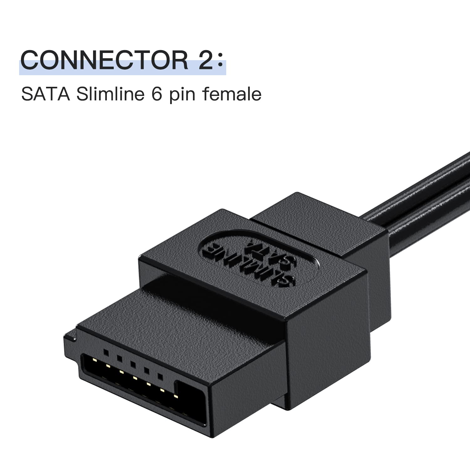 SATA Power Adapter Cable, SATA Power 15-Pin Male to SATA 6-Pin Slimline Power Adapter Cable UIInosoo for DVD Drive Power Supply, 8 Inch