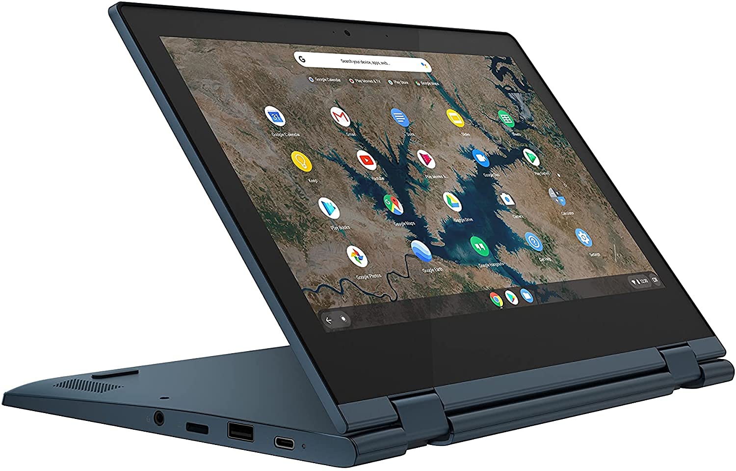 Lenovo Chromebook Flex 3 2-in-1 Convertible Laptop in Abyss Blue Intel Processor 64GB eMMC 4GB 11.6in IPS Touchscreen BT Webcam HDMI (Renewed)