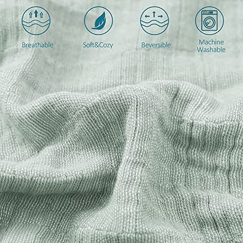 Cotton Baby Blankets Unisex Newborn 6-Layer, Super Soft Comfy Muslin Blankets, for Toddler Swaddle Nursery Bed Blanket Stroller Crib Shower Gifts 30 x 40 Inch,Sage Green