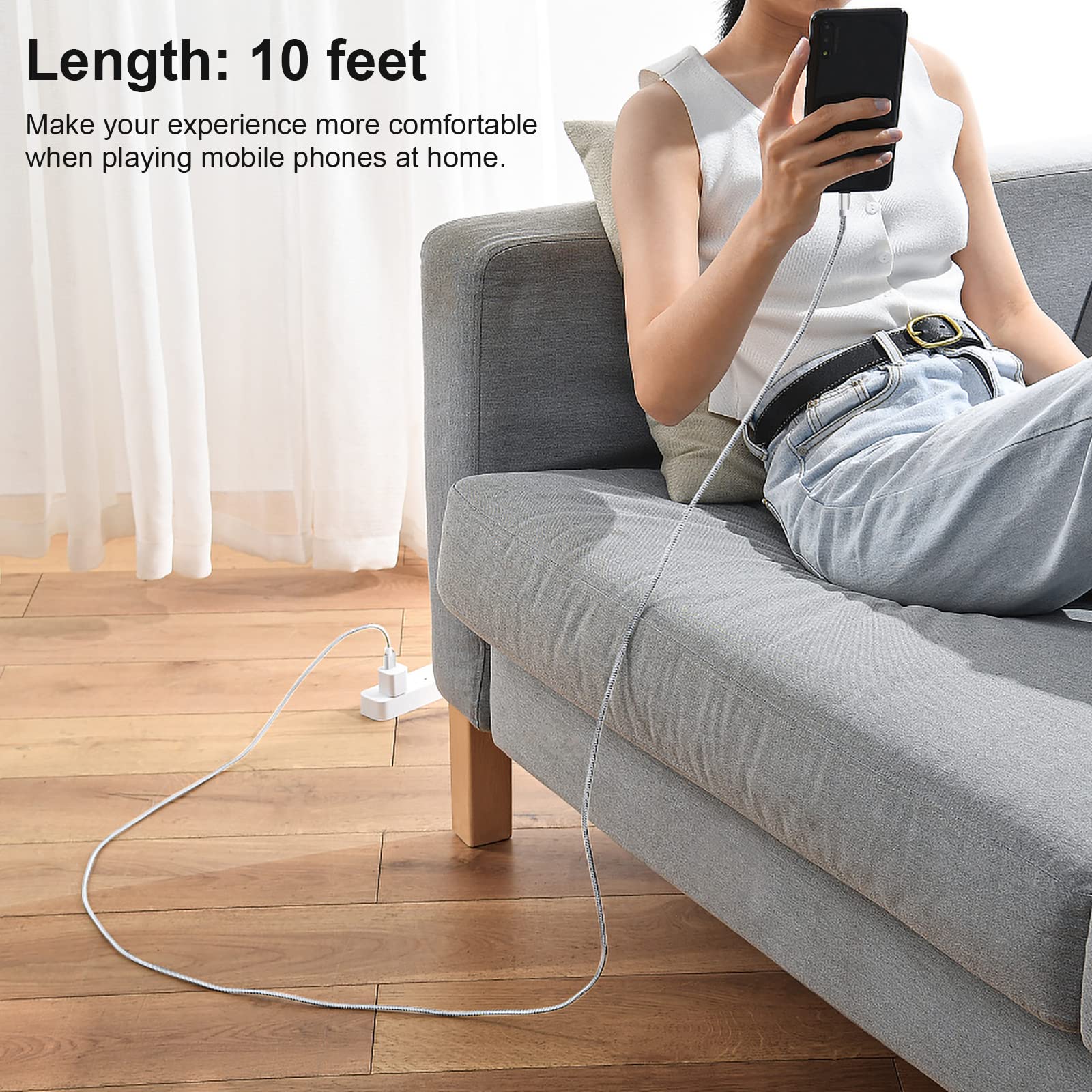 iPhone Charger Cable 5Pack【3/3/6/6/10FT】iPhone Charger Cord MFi Certified Lightning Cable, Fast iPhone Charging Cord Nylon Braided USB Lightning Cable Compatible iPhone14 13 12 11/ XS/Max/XR/X/8/7//6/