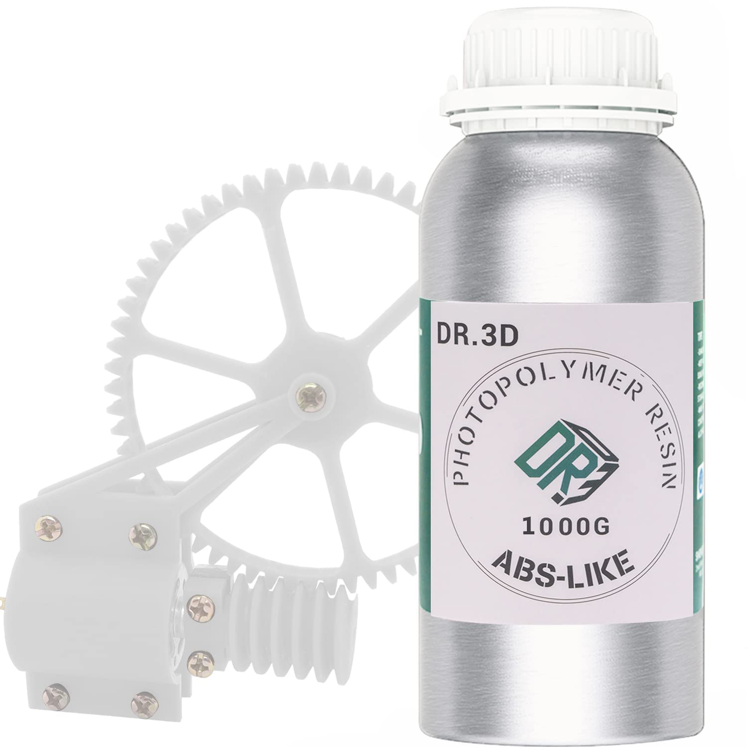 DR.3D ABS-Like 3D Printer Resin, LCD UV Fast Curing Resin, 405nm Photopolymer Drillable Resin for LCD 3D Printing,1000g White