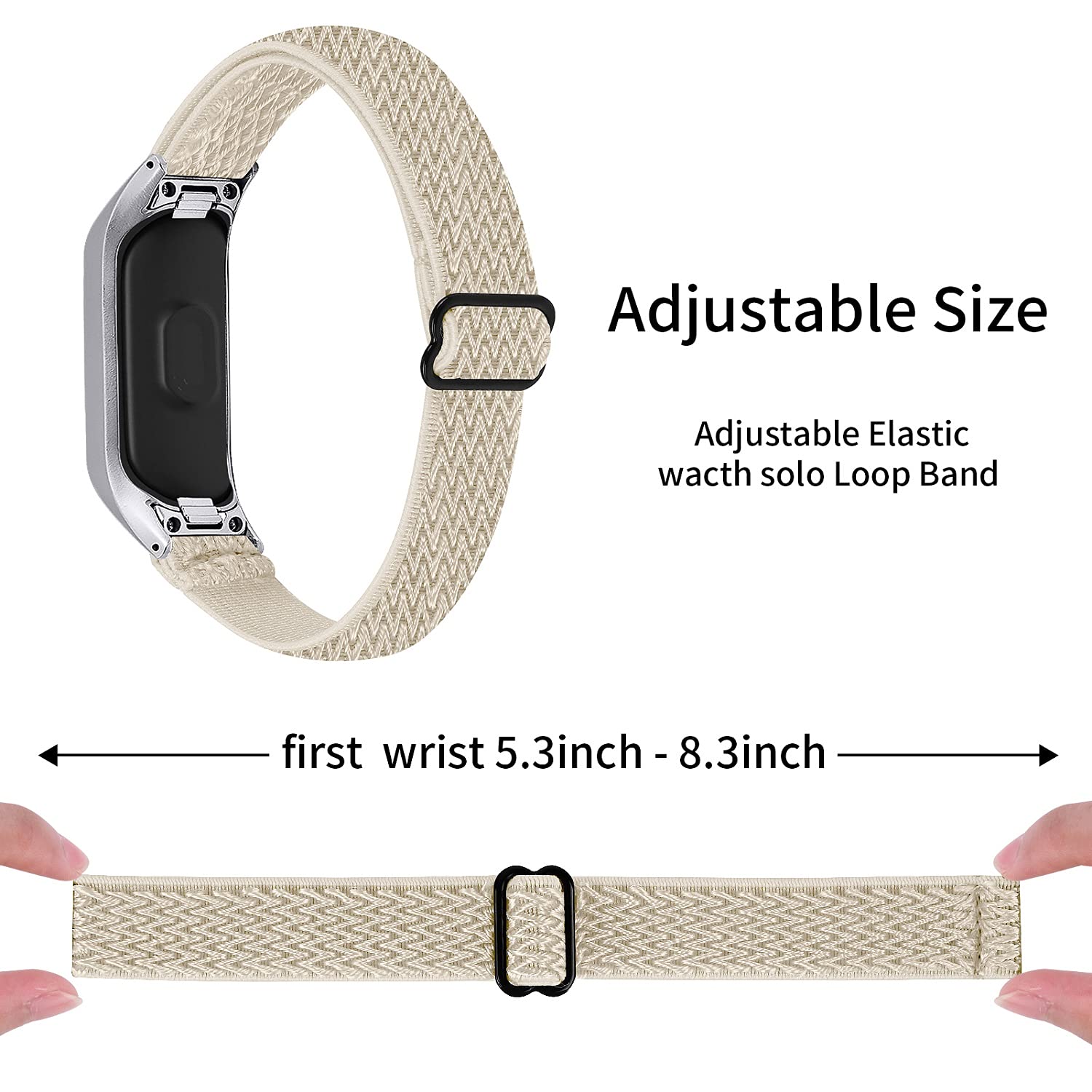 MVRYCE SM-R375 Galaxy Fit E Watch Loop, 5.3"-8.3" Adjustable Watch Strap Soft Breathable Elastic Replacement Band with Metal Frame Compatible for Samsung Galaxy Fit E SM-R375 Smart Watch (Y11)